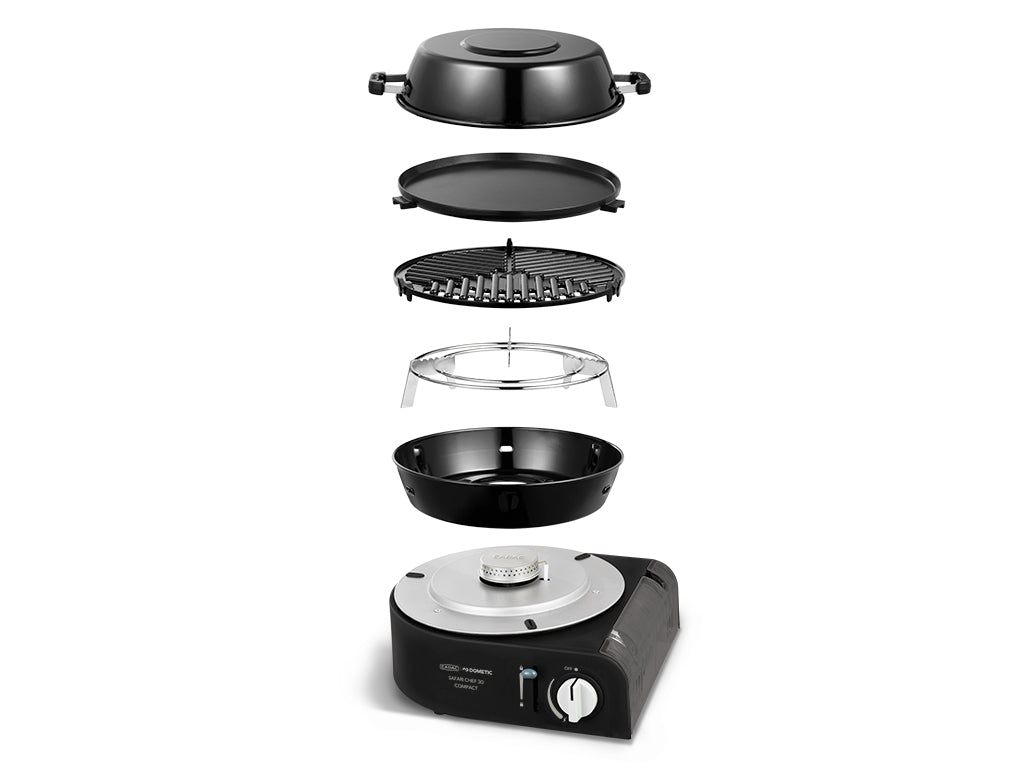 Safari Chef 30 Compact/ Portable 6 Piece/ Gas Barbeque/ Camp Cooker – Hellhound Garage